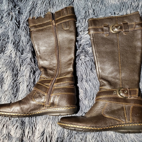 boc | Shoes | B O C Pebble Leather Brown Riding Style Lined Knee Hi ...
